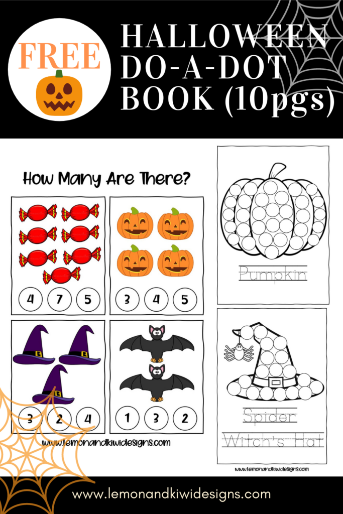 10 Halloween Do-A-Dot Printables (Free Activity Book for Kids) - Lemon ...