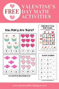 Free Valentine’s Day Math Activities {Printable Book} - Lemon and Kiwi ...