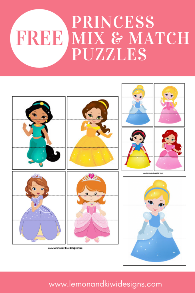 Free Princess Mix and Match Puzzles - Lemon and Kiwi Designs