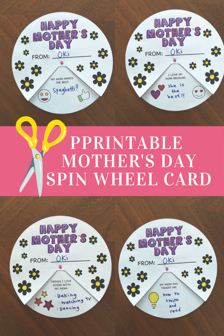 Free Printable Mother’s Day Spinner - Lemon and Kiwi Designs