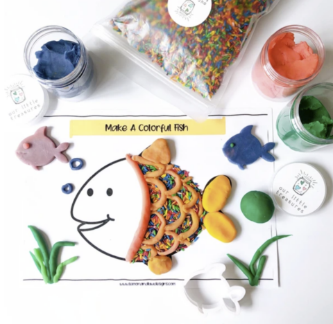 Free Under the Sea Playdough Mats - Lemon and Kiwi Designs