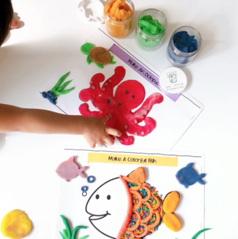 Free Under the Sea Playdough Mats - Lemon and Kiwi Designs