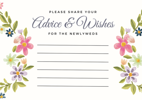 Free Printable Wedding Advice Cards - Lemon and Kiwi Designs