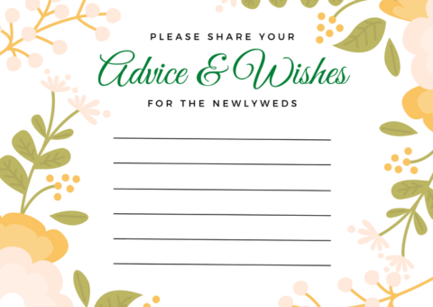 Free Printable Wedding Advice Cards - Lemon and Kiwi Designs