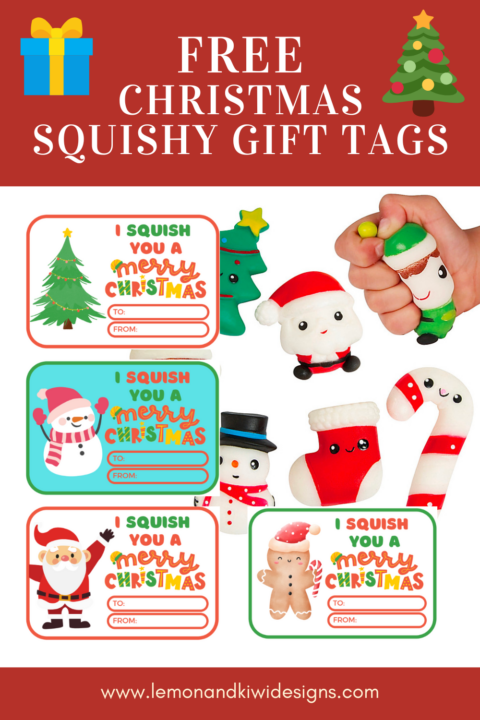 Christmas Squishy Gift Favor Tags - Lemon and Kiwi Designs